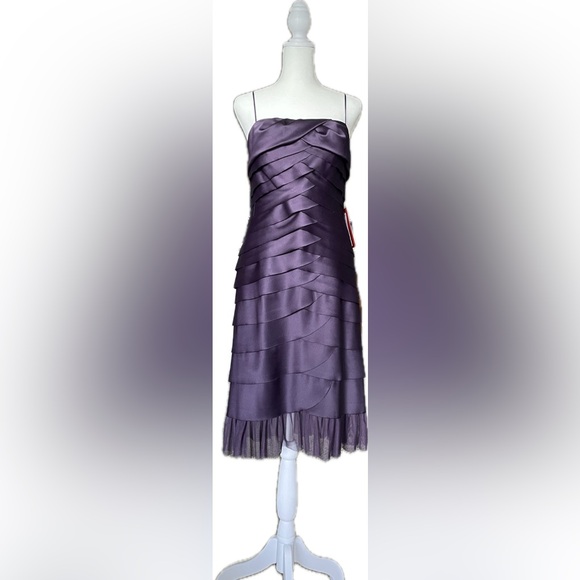 JS Collections | Dresses | Js Collections Layered Satin Midi Dress In ...